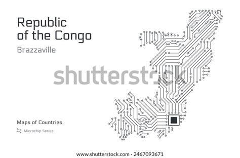 Republic Congo Map Capital Brazzaville Shown Stock Vector Royalty Free