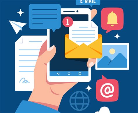 Mobile Email App With Hand Holding Smartphone