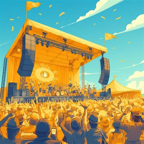 Premium Vector Summer Concert In An Openair Venue