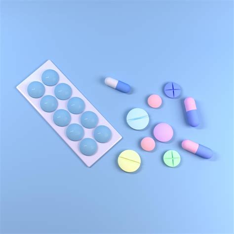 Premium Photo Colored Pills Tablets And Capsules Blisters For