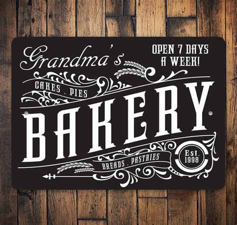 Personalized Bakery Sign Kitchen Signs Custom Signs Farmhouse Signs