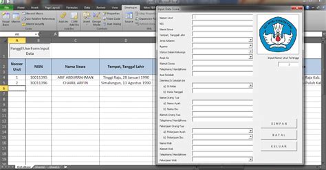 cara membuat input data userform dengan vba pada ms excel misalnya