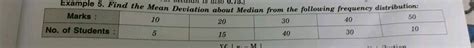 Example Find The Mean Deviation About Median From The Following Frequency Distributio