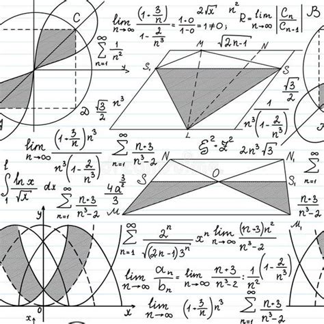 Mathematical Vector Seamless Pattern With Handwritten Math And Physics Formulas Equations And