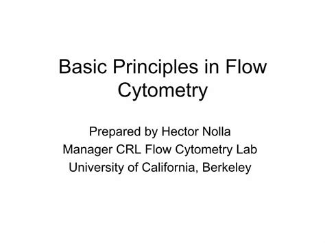 PDF Basic Principles In Flow Cytometryflowcytometry Berkeley Edu Pdfs Basic Flow Cytometry Pdf
