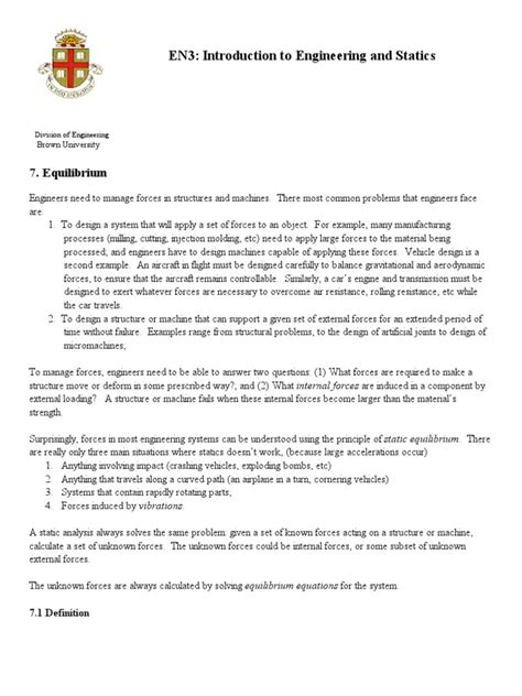 Pdf Introduction To Statics Equilibrium Dokumen Tips
