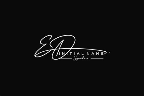 Initial Ed Signature Logo Template Vector Hand Drawn Calligraphy