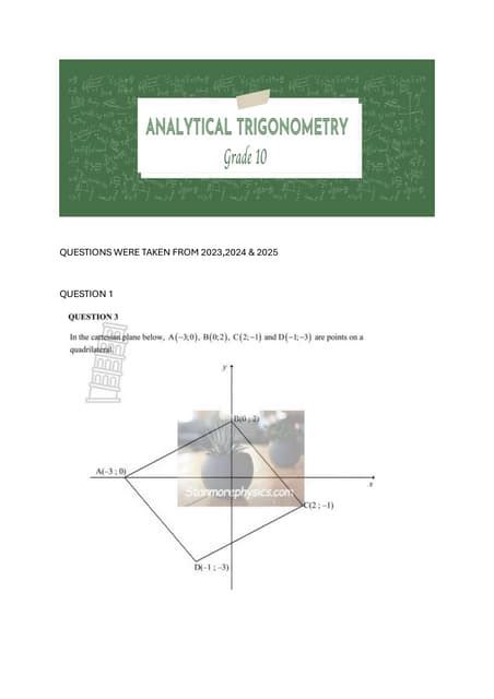 Analytical Geometry Practice Questionspdf Analytical Geometry Practice Questionspdf