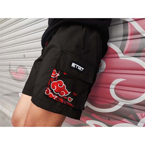 Etqtph Official Unisex Cargo Shorts Naruto Akatsuki Shopee