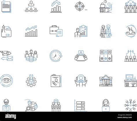 Team Effort Line Icons Collection Collaboration Cooperation Unity