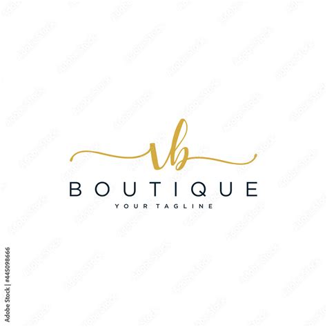 Initials Letter Vb Handwriting Logo Vector Template Stock Vector