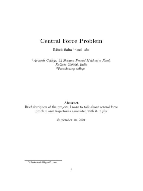 Latex Project Template Pdf