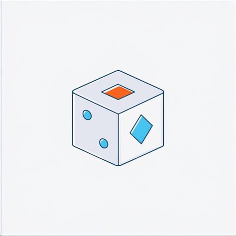 Premium Vector A Drawing Of A Cube With A Blue Diamond On It