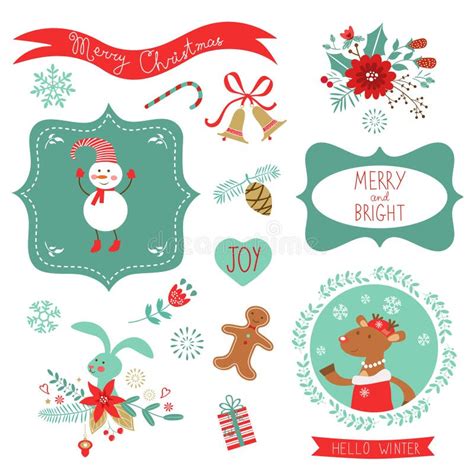 Christmas Cute Graphic Elements Stock Illustration Illustration Of