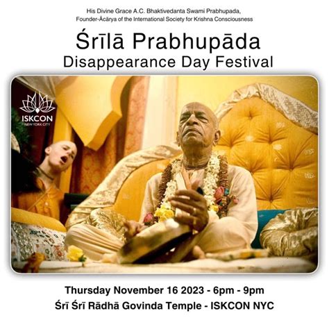 Srila Prabhupada Disappearance Day Festival Iskcon Of New York City