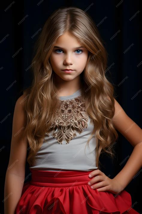 Garota De Corpo Inteiro Em Pé Em Uniforme De Ginástica Imagem Premium