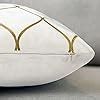 Hanrunsi Housse de Coussin Blanc et Doré 40x40 Taies d oreiller en