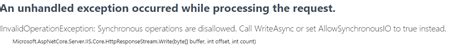 دلیل خطای Synchronous operations are disallowed در Asp net Core پرس نت