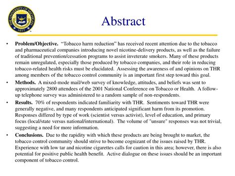 Ppt Tobacco Harm Reduction Perspectives Of The Tobacco Control