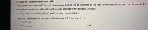 Solved Second Fundamental Form Sffthe Second Fundamental