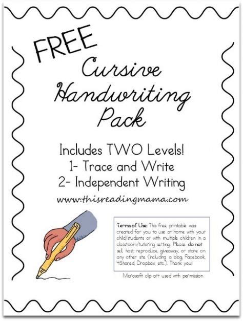 Free Cursive Handwriting Worksheets Teaching Cursive Learning Cursive Teaching Writing