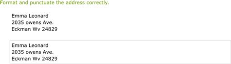 IXL Formatting Street Addresses 6th Grade Language Arts