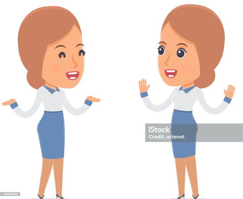 재미있는 문자를 컨설턴트 여자아이 에는 흥미롭다 이야기를 그의 F 경영자에 대한 스톡 벡터 아트 및 기타 이미지 경영자