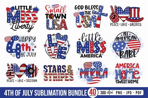 4th Of July Sublimation Bundle Graphic By Craftlabsvg · Creative Fabrica