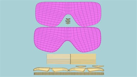 3d Sunglass I05 Golden Pink Character Design Fashion Turbosquid 1956474