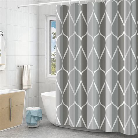 Geruike Grey Shower Curtain 180 X 180 Cm Weighted Shower Curtains