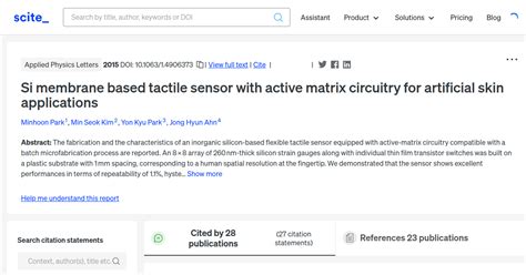 si membrane based tactile sensor with active matrix circuitry for