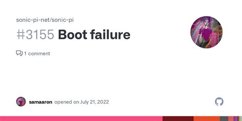 Boot Failure · Issue 3155 · Sonic Pi Netsonic Pi · Github