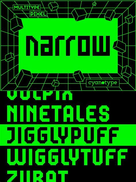 Multitype Pixel Narrow Font By Cyanotype · Creative Fabrica Pixel