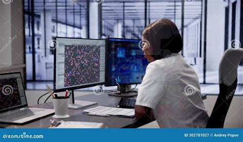 Girl Using Artificial Intelligence Data Security Stock Image Image Of Lady Architect