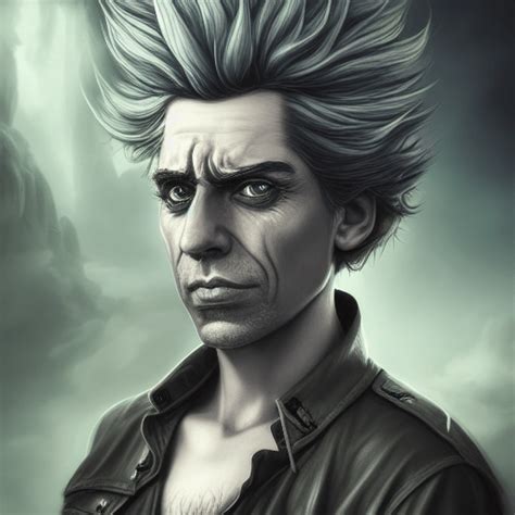 Rick Sanchez Fantasy Portrait Coloring Book · Creative Fabrica