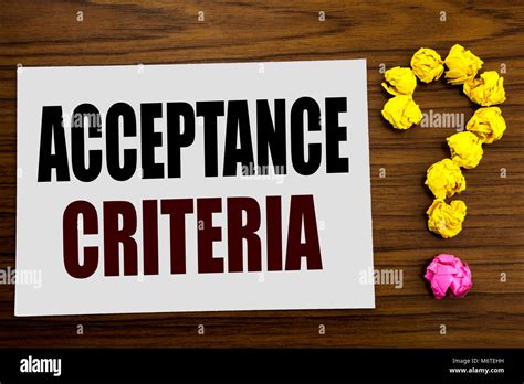 Hand Writing Text Caption Inspiration Showing Acceptance Criteria Business Concept For Digital