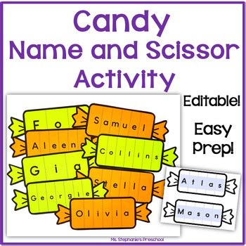 Candy Name And Scissor Craft Activity Editable By Ms Stephanies