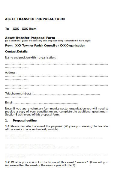 Free 9 Asset Transfer Forms In Pdf Ms Word Excel