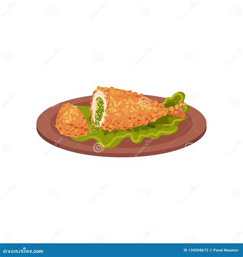 面包鸡肉在板材，在白色背景的鲜美禽畜盘传染媒介例证服务 向量例证 插画 包括有 可口 双翼飞机 134598675
