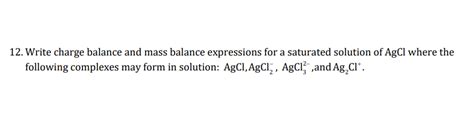 Solved Write Charge Balance And Mass Balance Expressions Chegg