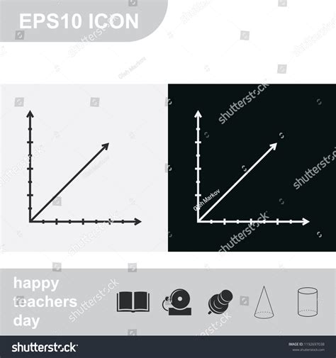 Cartesian Coordinate System Flat Black White Stock Vector Royalty Free