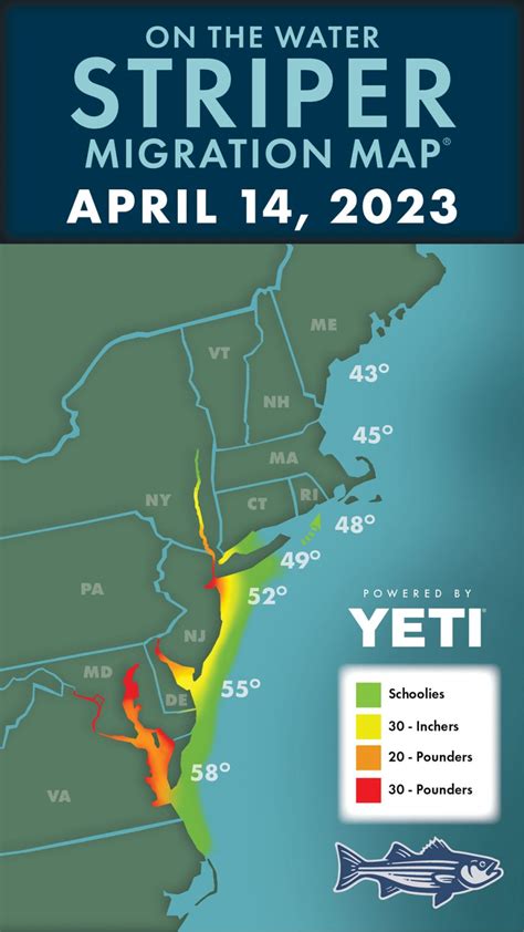 Striper Migration Map April 14 2023 On The Water