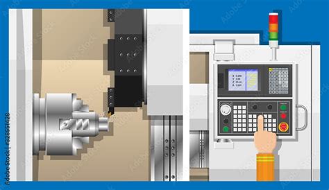 Cnc Lathe Machine Mechanism Workshop Technology Button Center Knob Key Axis Test Tool Plc Drill