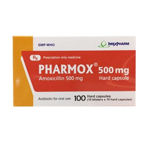 Thông tin về thuốc pharmox amoxicillin 500mg liều dùng và tác dụng