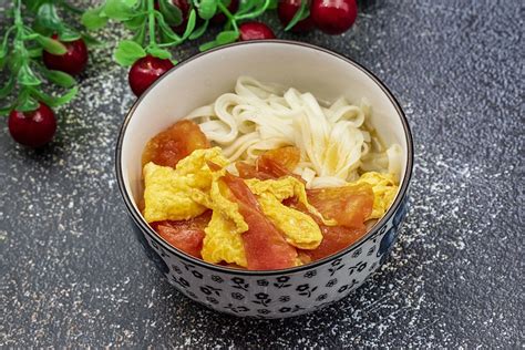 Tomato Egg Noodles Photography Material Background Food Material