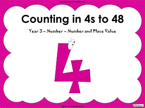 Counting In 4s To 48 Worksheet Maths Year 3
