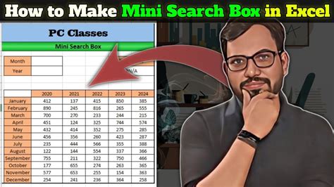 How To Make Mini Search Box In Excel Excel Search Box Youtube