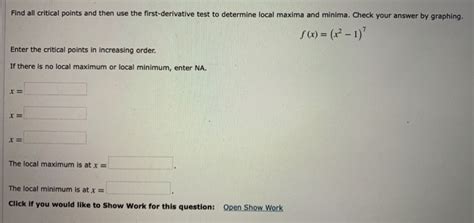 Solved Find All Critical Points And Then Use The