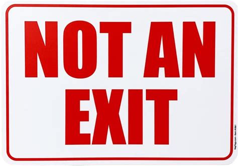 Simple Red Not An Exit Sign Free Download And Print For You