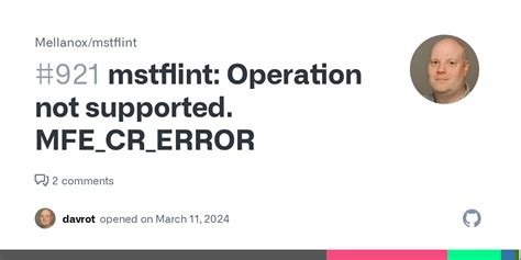 Mstflint Operation Not Supported Mfecrerror · Issue 921 · Mellanox